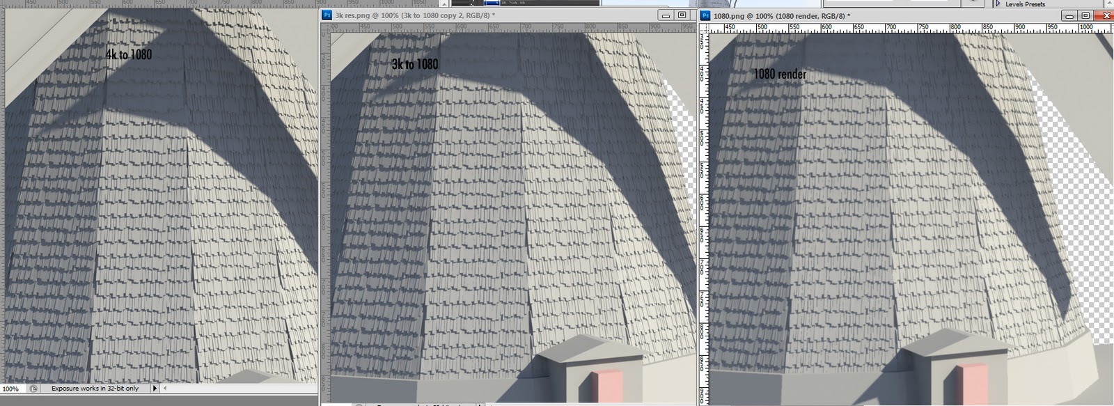 Maya Zest: Maya rendering down sampling quality difference at 3k to 1080p.