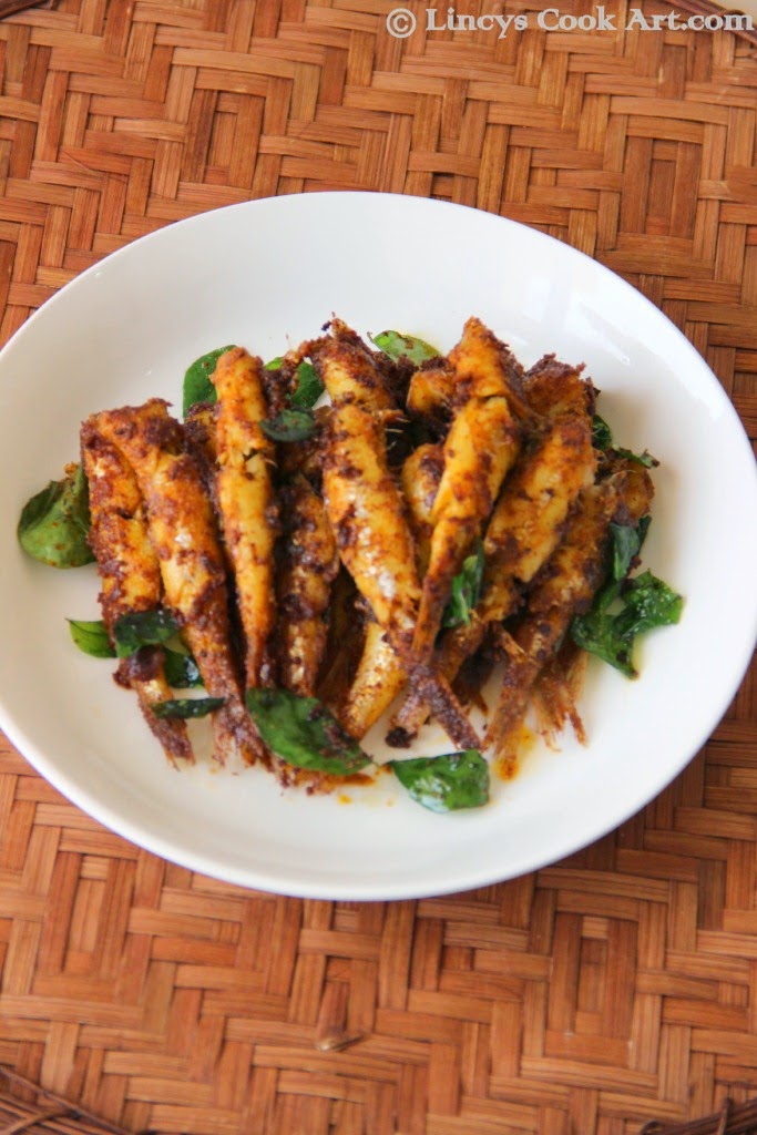 Nethili Fish Fry/ Fried Anchovies/ Nethili Meen Varuval ~ Lincy's Cook Art