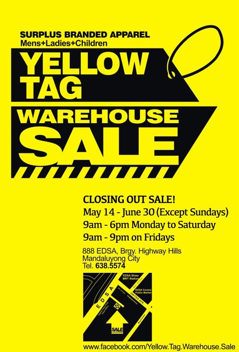 Yellow Tag Warehouse Sale - Philippine Promos, Deals, Discounts ...