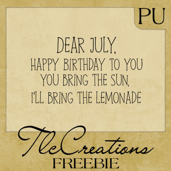 Create with TLC: Happy First Day of July~! Printable...