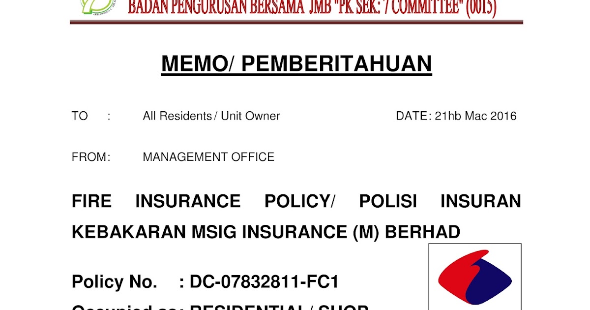 Badan Pengurusan Bersama (JMB) Pusat Komersil, Seksyen 7, Shah Alam ...