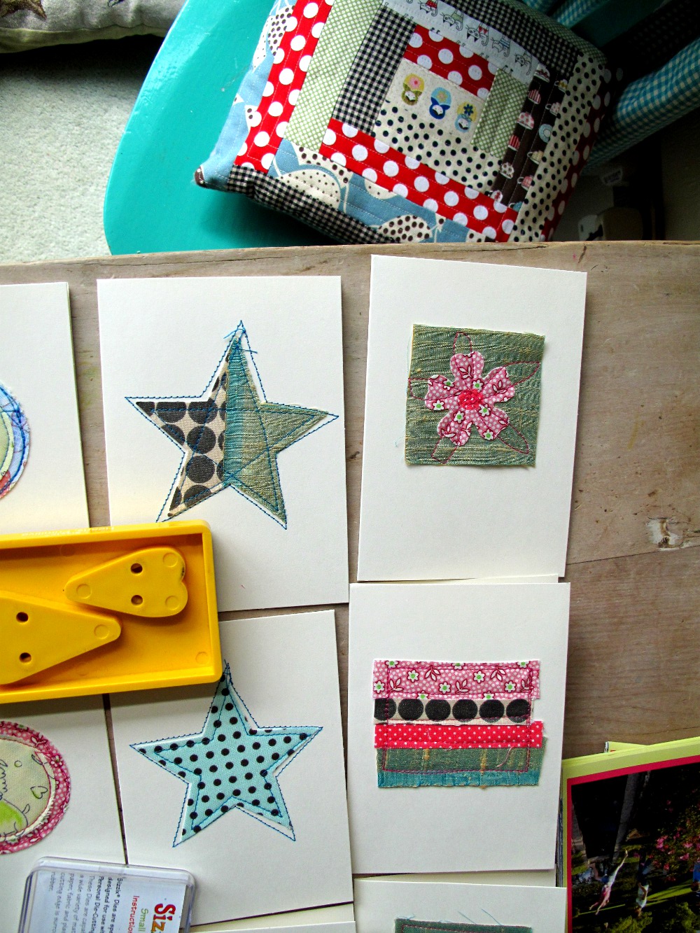 Card Making with fabric scraps...