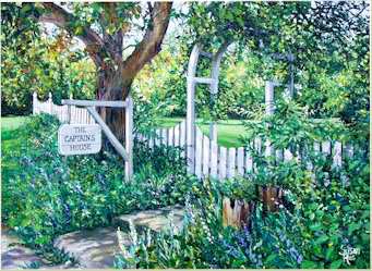 CarolArt Paintings and Video : Romantic Garden Cottage - Susan Rios