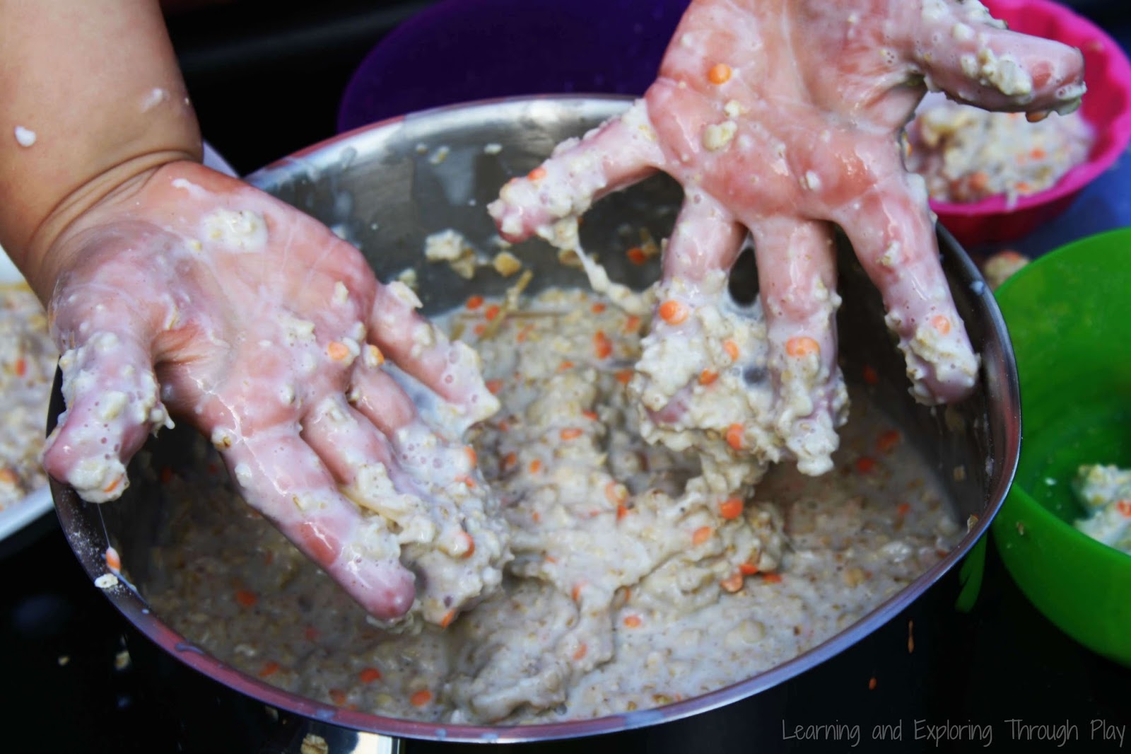 Learning and Exploring Through Play: Sensory Play with Porridge