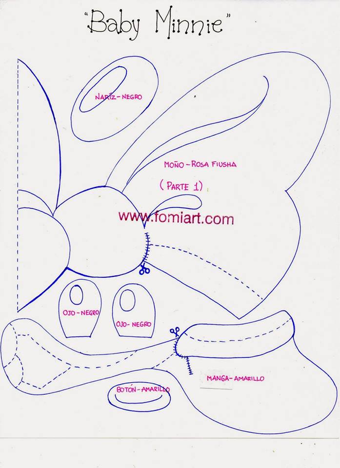 Minnie Molde para eva - Ver e Fazer