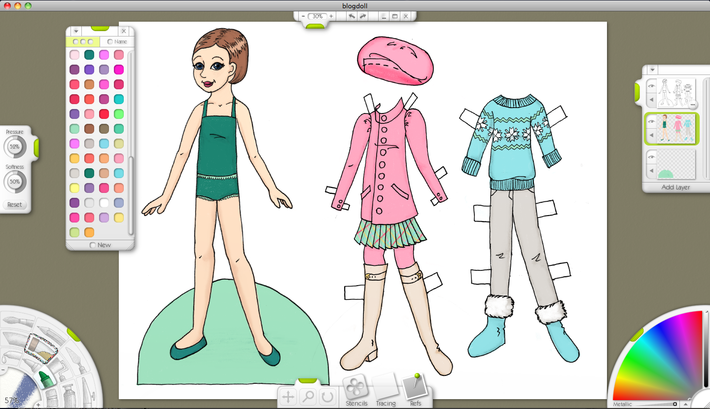Paper Doll School: Combining Digital and Traditional Media, Part 2