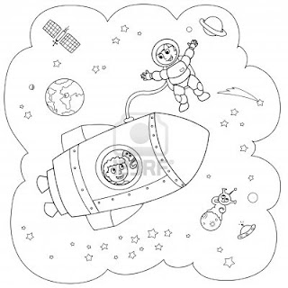 mewarnai gambar roket