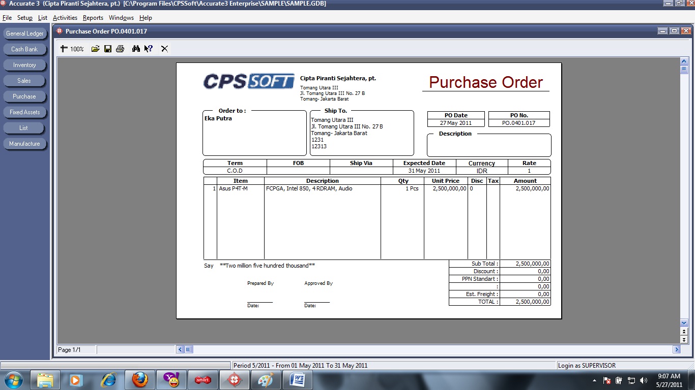 ACCURATE ACCOUNTING SOFTWARE: Melihat History Harga Pembelian Dan ...