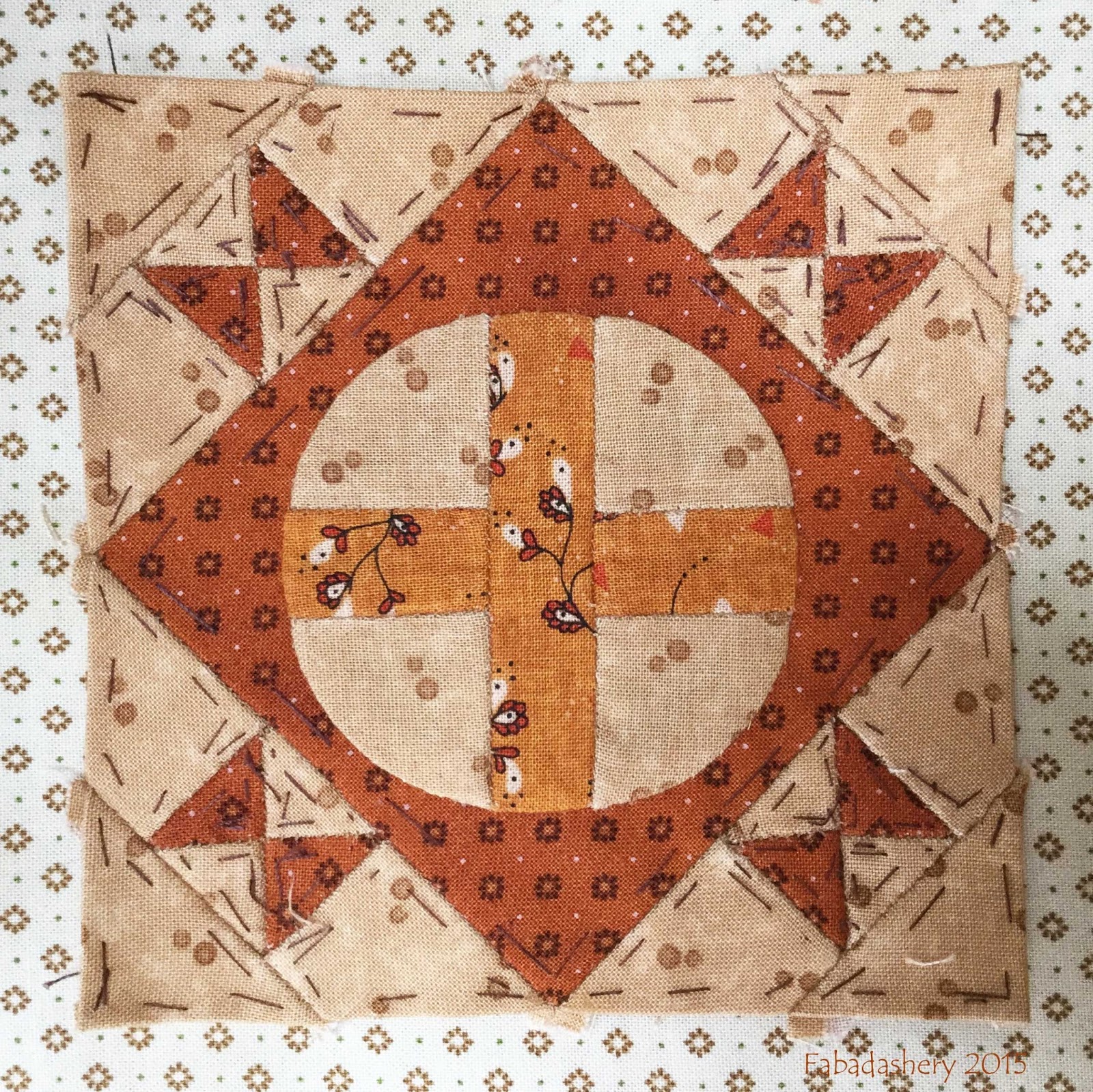 Fabadashery: Dear Jane Quilt - Block H8 Eaton's Crossroad