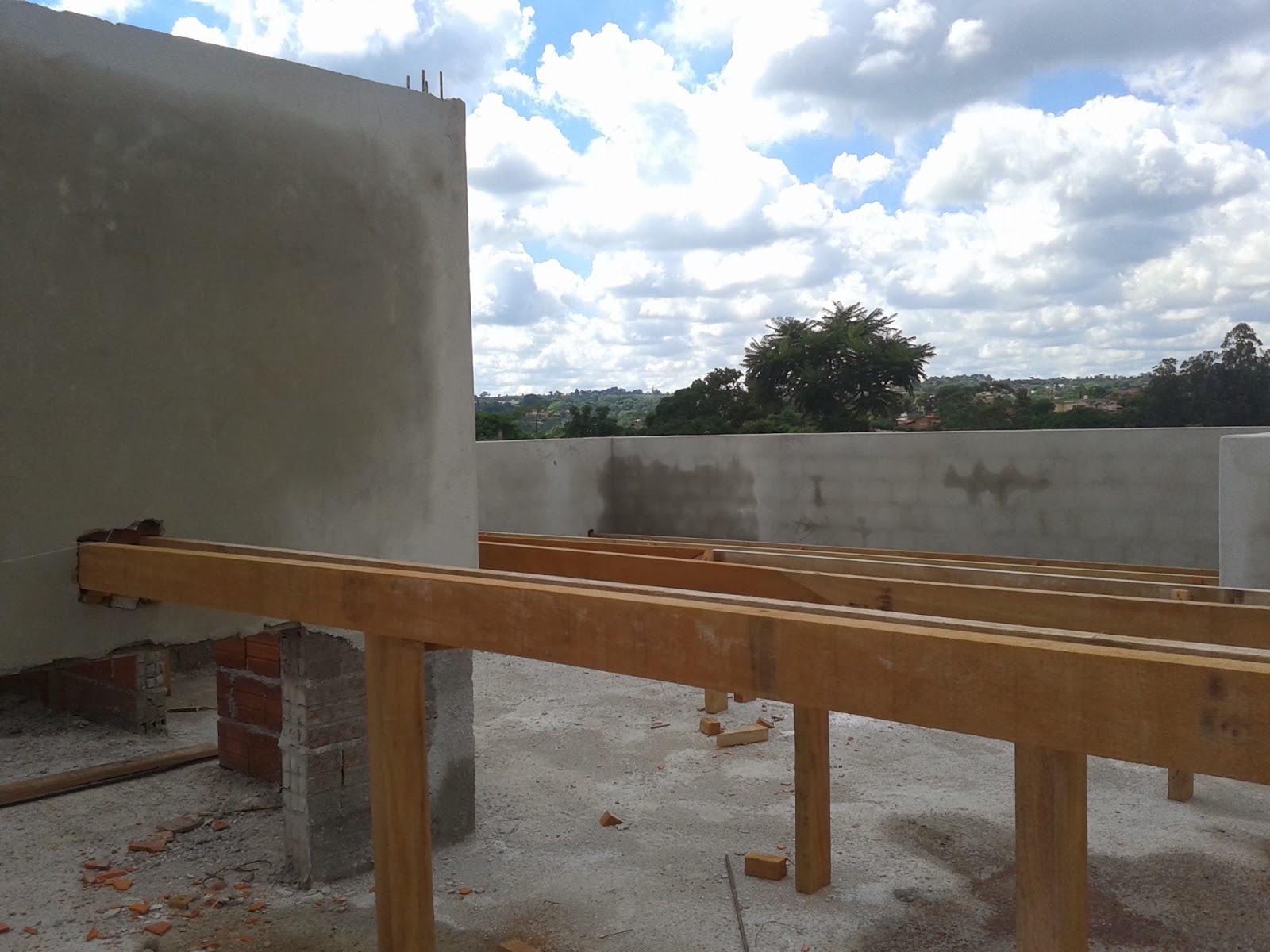 A Construção de Rody e Fábio: 20/21/22a Semanas - Platibanda/reboco ...