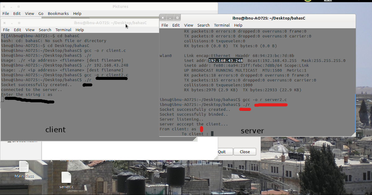 Contoh aplikasi client server sederhana - hornyc