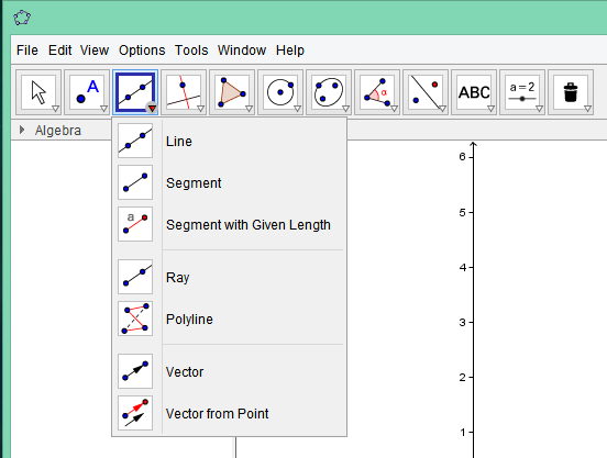 Toolbar Line (Garis) pada GeoGebra