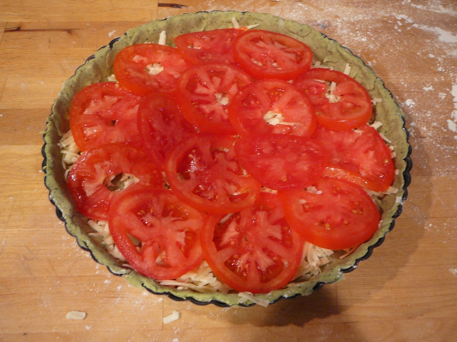 Warm as Momma's Oven: Tomato Tart with Basil Garlic Crust