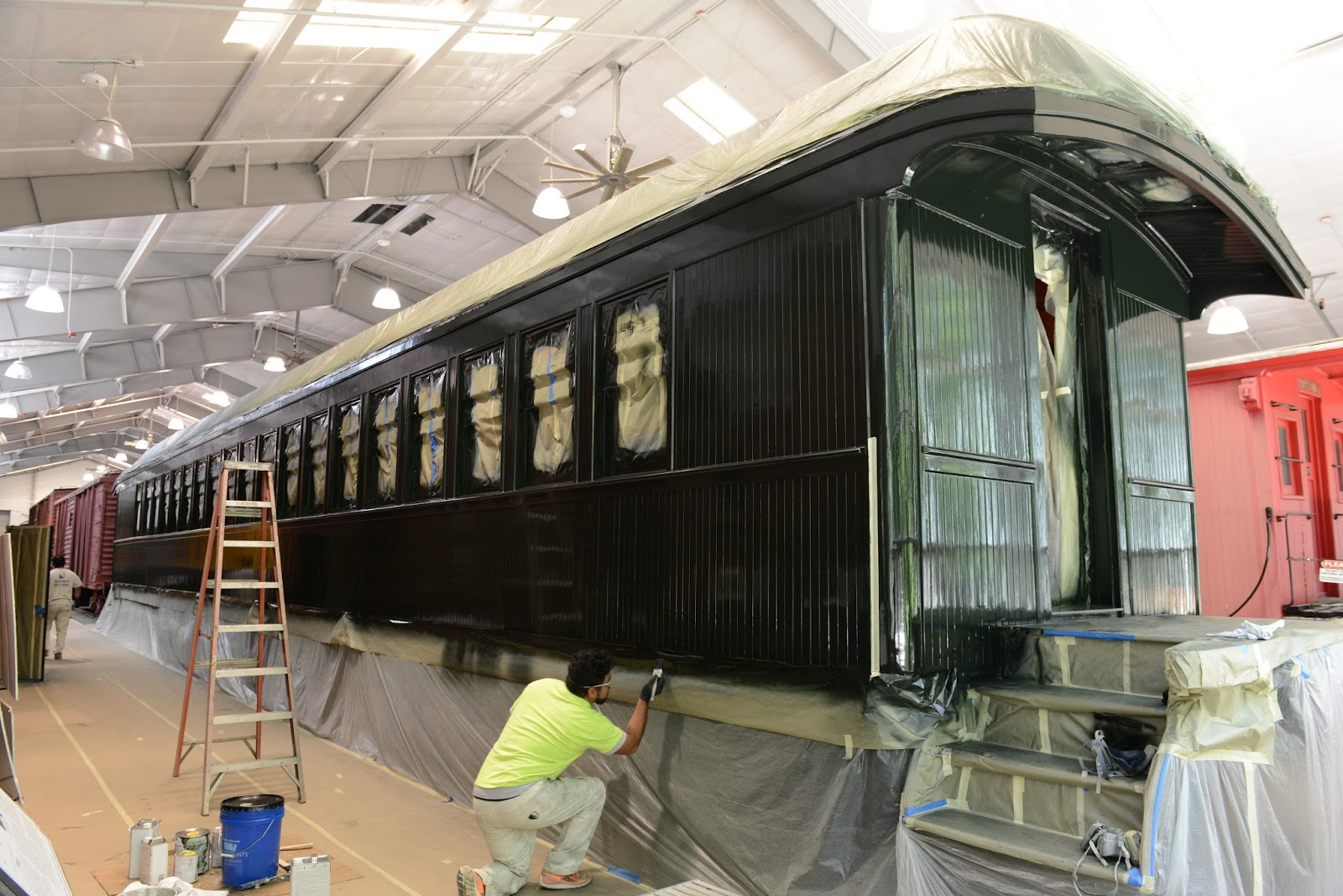 Northwest Railway Museum Blog: Painting Chapel Car 5
