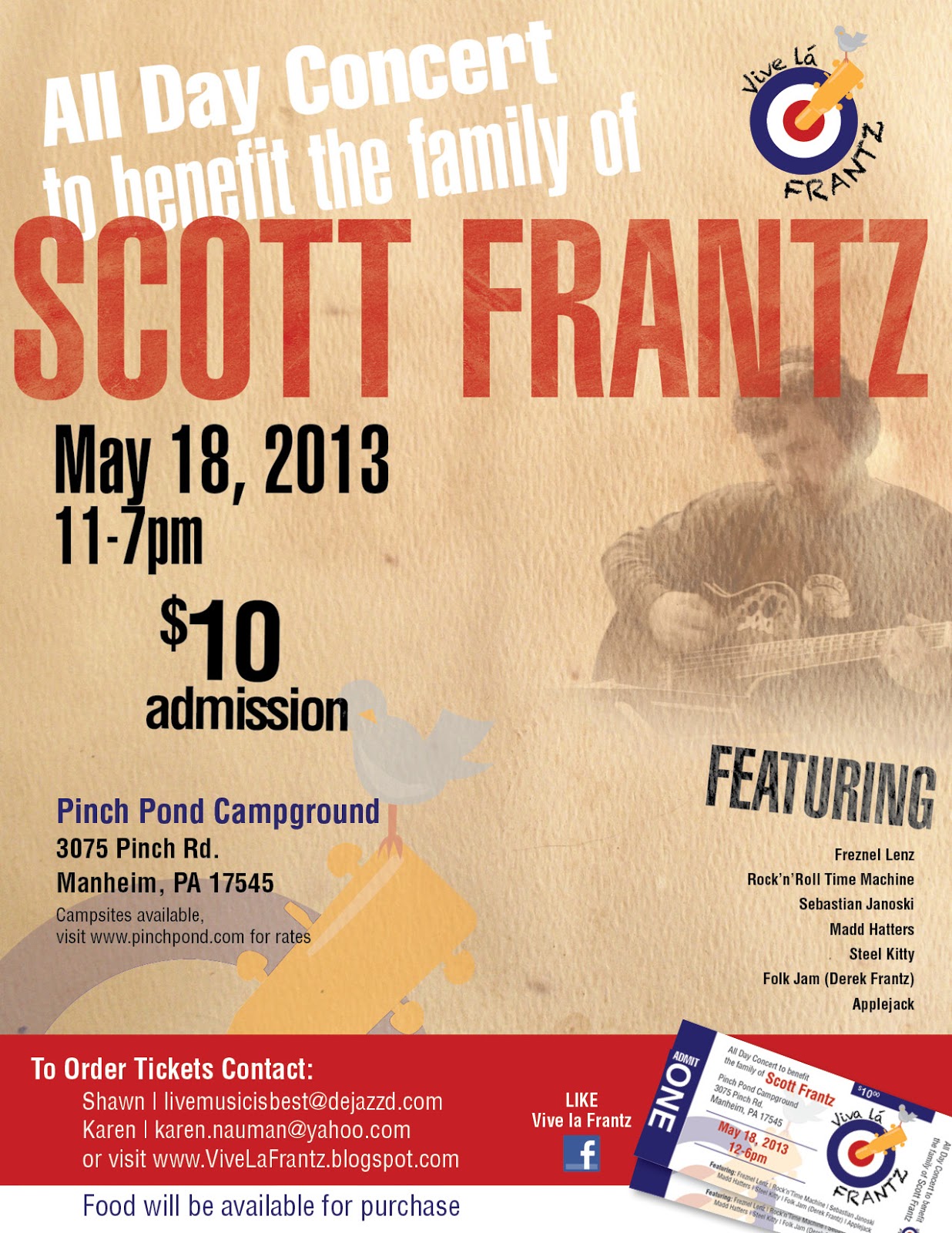 Vive La Frantz! Benefit Concert / BBQ / Camp-out