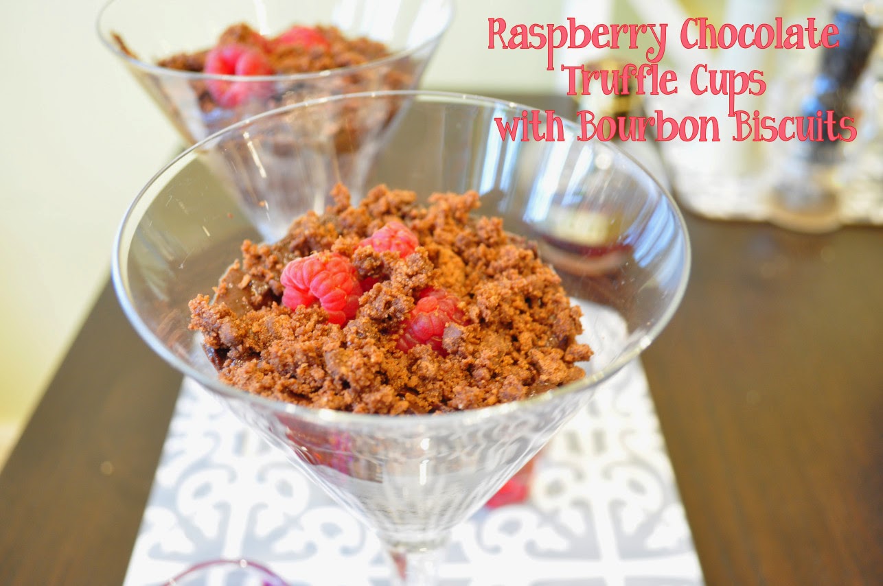 Busy Eating: Raspberry Chocolate Truffle Cups with Bourbon Biscuits