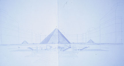Beyond Architectural Illustration: Airbrush Demo - I M Pei's Louvre
