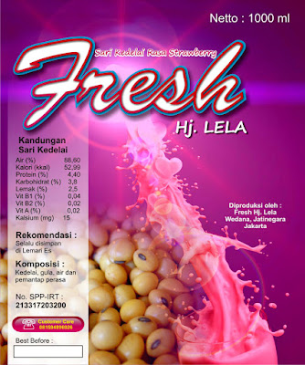 Desain Label Susu Kedelai Rasa Strawberry ~ Desain logo