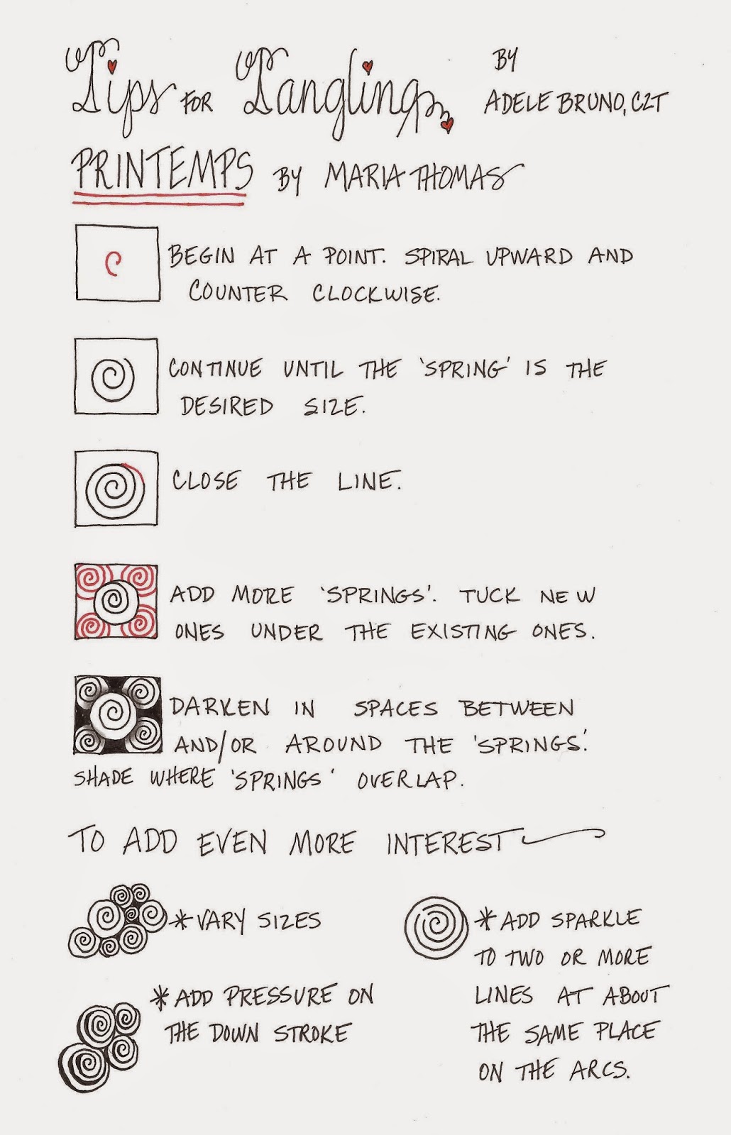 Tickled To Tangle: Tips for Tangling Printemps