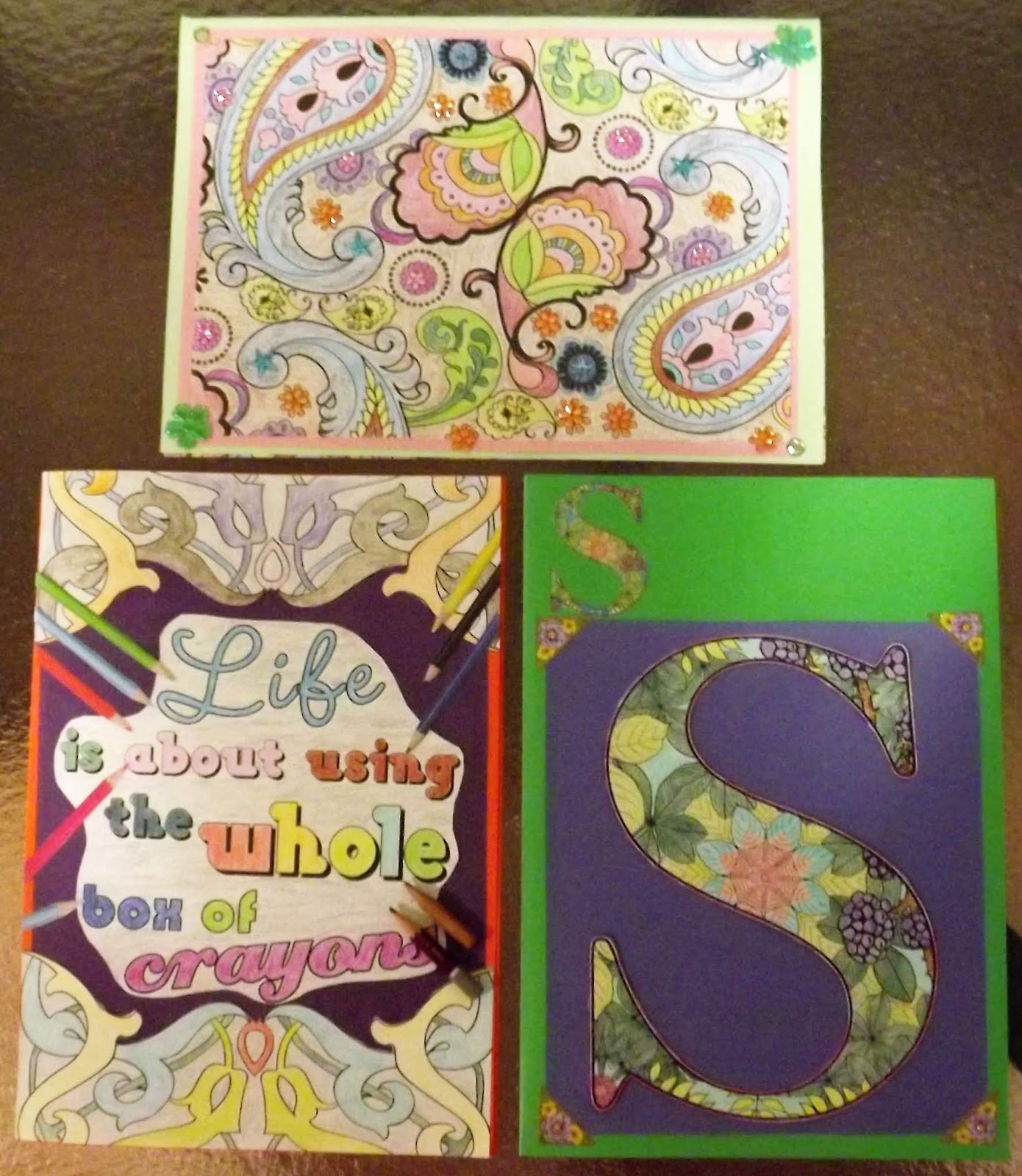 A Pretty Talent Blog: Cardmaking: Using your Adult Colouring Pages A4