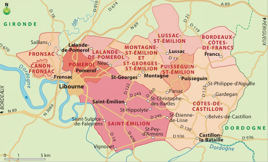 Map Showing Libourne France