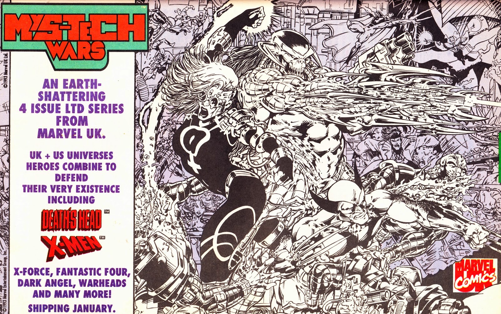 STARLOGGED - GEEK MEDIA AGAIN: 1993: MYS-TECH WARS House Ad (Marvel UK)