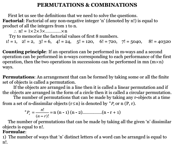 Permutations Combinations Definitions Formulas Solved Problems Pdf