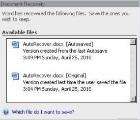 reparasi: MENGGUNAKAN AUTO RECOVER PADA MICROSOFT OFFICE WORD