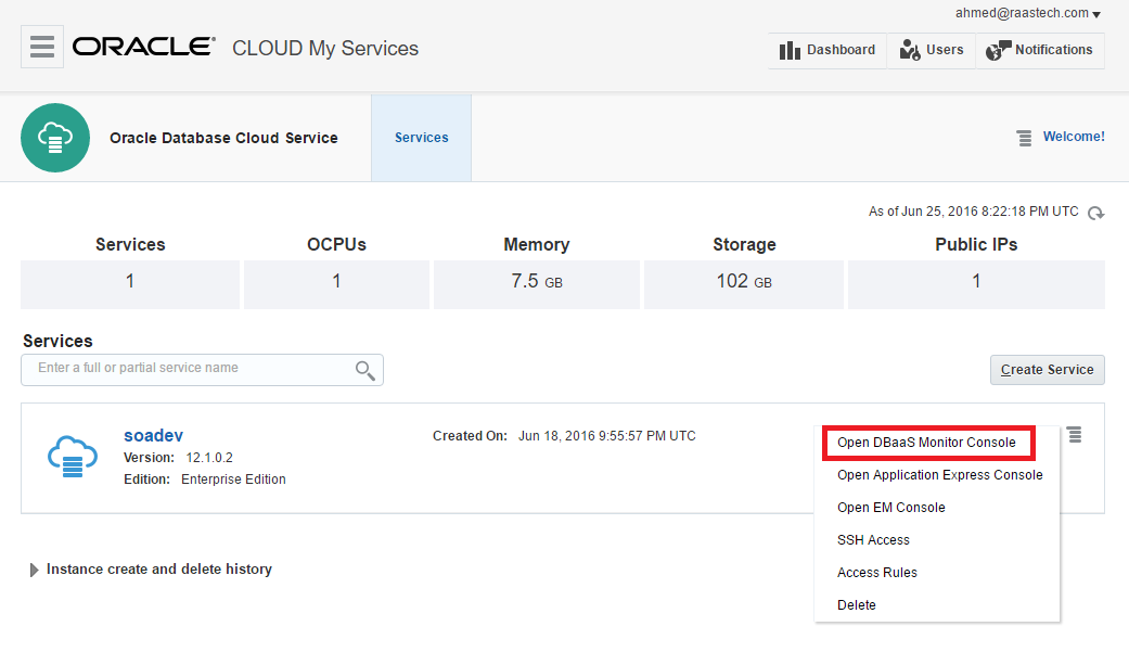 Raastech Blog Cannot Access The Oracle Database Cloud Service Consoles E G Dbaas Monitor