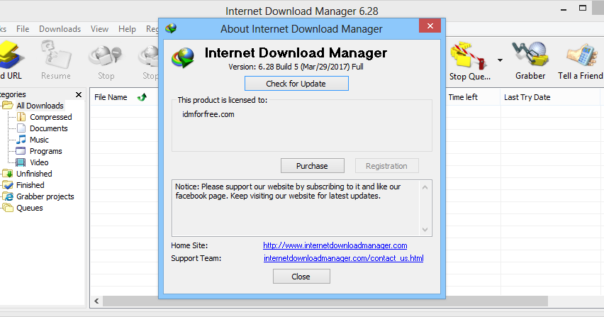 FREE IDM REGISTRATION: Internet Download Manager 6.28 Build 5 Full ...