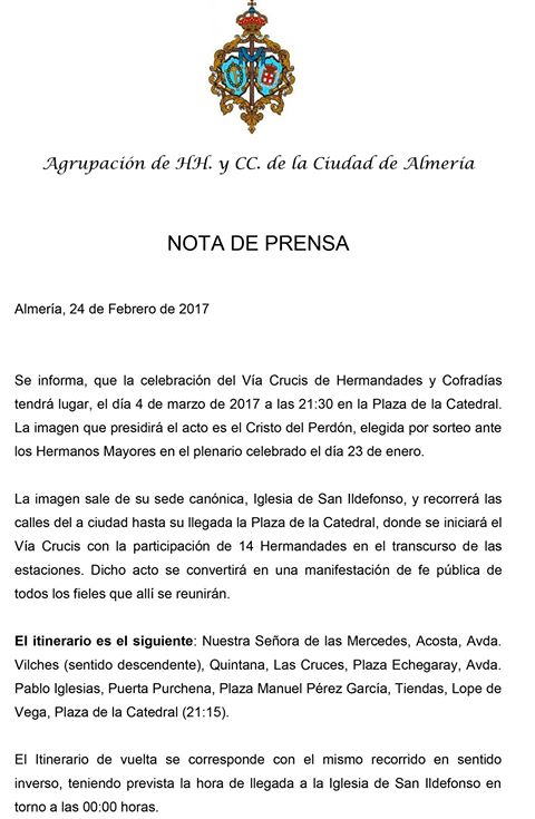 Vía Crucis general de la Agrupación de Almería