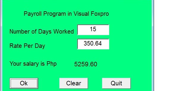Free Programming Source Codes And Computer Programming Tutorials Payroll Program In Visual Foxpro