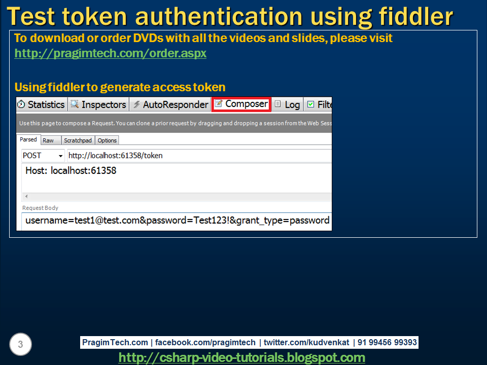 Sql Server Net And C Video Tutorial Using Fiddler To Test Aspnet Web Api Token Based