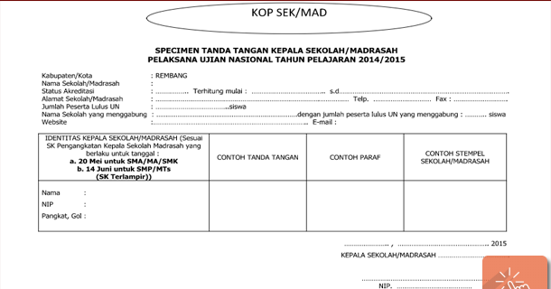 Download Contoh Format Specimen Tanda Tangan Kepala Sekolah/Madrasah ...