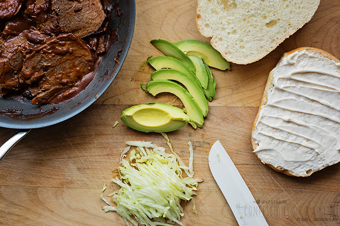 How to cook beef tongue, Part 1: Chile Colorado Lengua Tortas