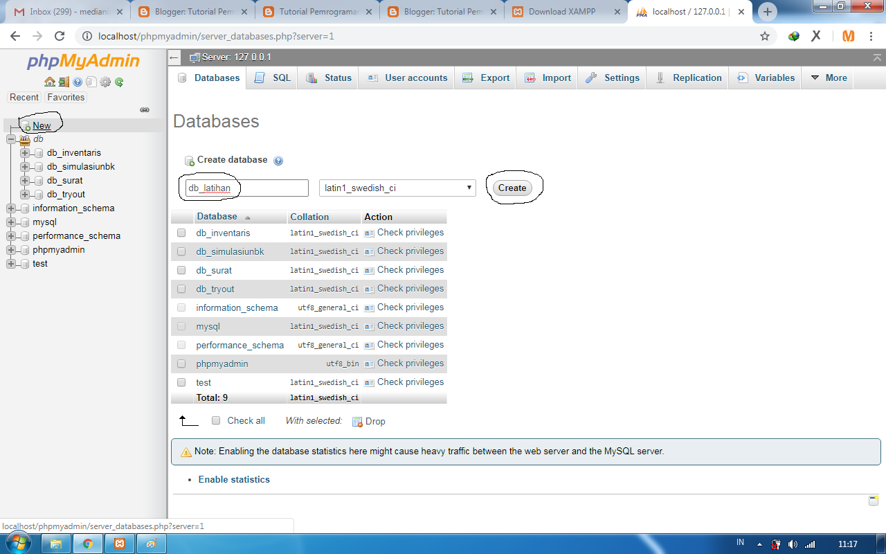 Cara membuat database dan relasi antar tabel pada Mysql Phpmyadmin (Xampp) Cara membuat database dan relasi antar tabel pada Mysql Phpmyadmin (Xampp)