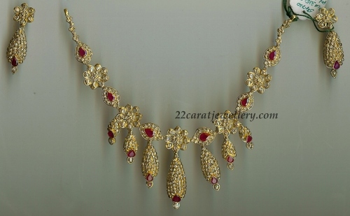 Uncut Diamond (Chakri) SImple Short Sets 2 - Jewellery Designs