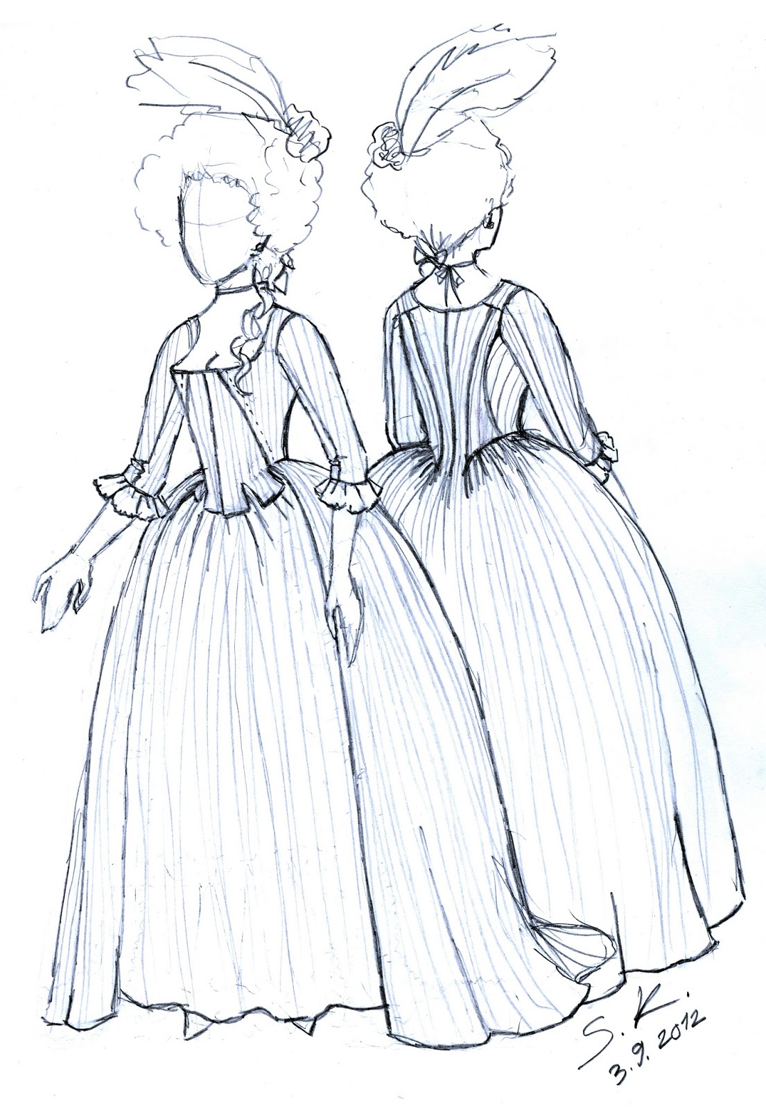 Rococo Atelier: Upcoming project: Striped 1780's dress