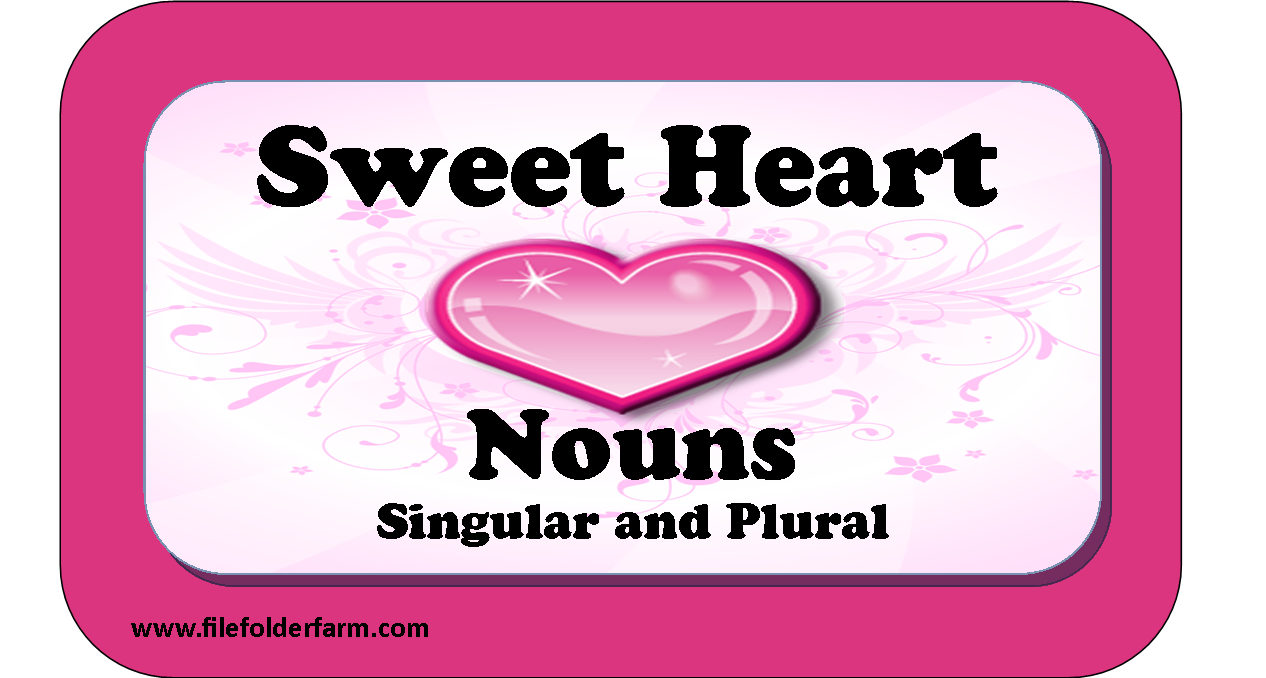 File Folder Farm: Sweet Heart Nouns - Singular and Plural