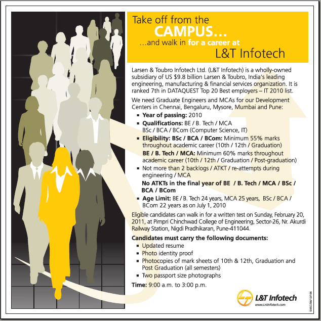 Sachin Sehgal: Walk In Drive - L&T Infotech Limited 2010 in Pune