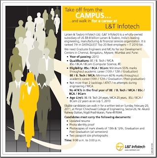 Sachin Sehgal: Walk In Drive - L&T Infotech Limited 2010 in Pune