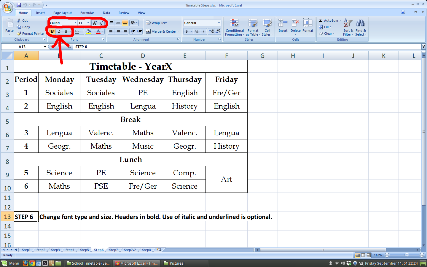 Computing with Mr. Lionel: HOWTO: Create your Timetable with Excel