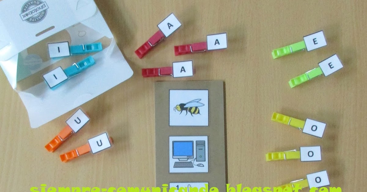 siempre-comunicando: Vocal inicial con pinzas (TEACCH)