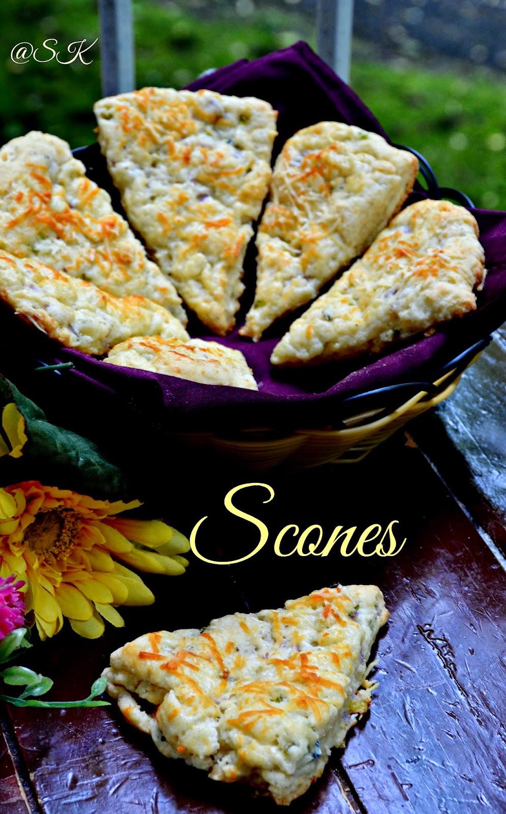 Savitha's Kitchen: Cheese and Onion Scones - Baking Partner's Challenge.