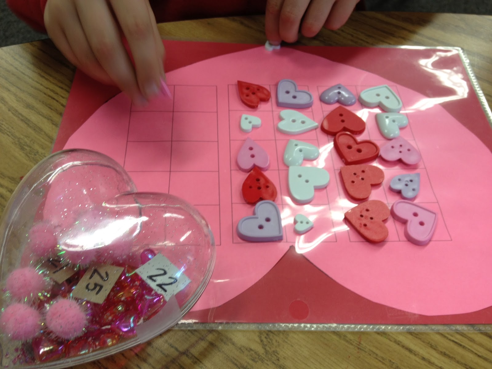 Plastic Heart Number Hunt - Apples & ABC's