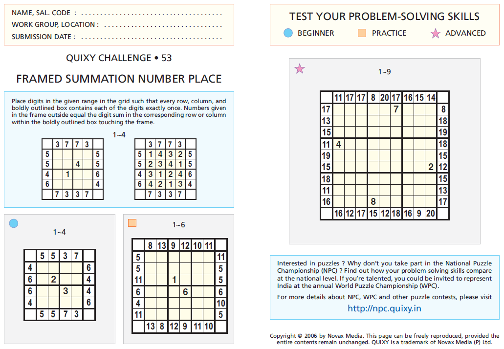 FRAME SUDOKU (QC-53)