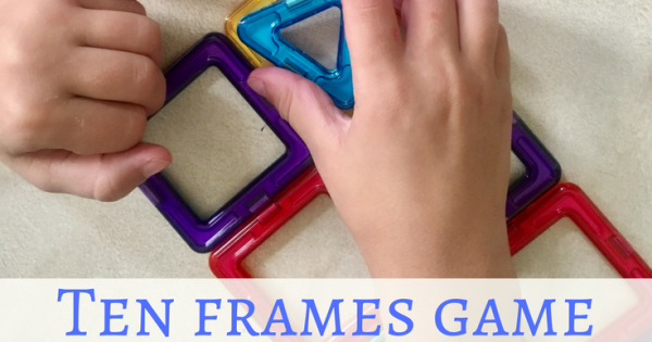 Ten Frame Math Game with Magnetic Blocks
