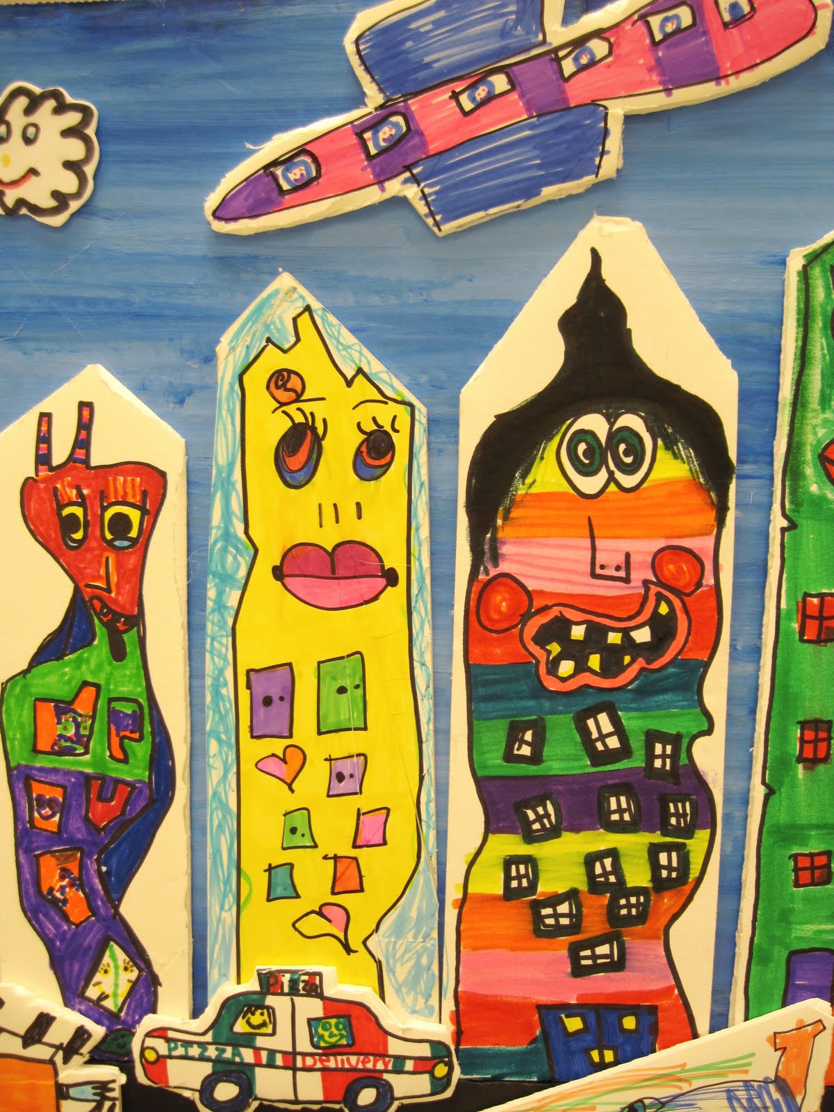 There's a Dragon in my Art Room: Grade 4's Rizzi style Silly City!