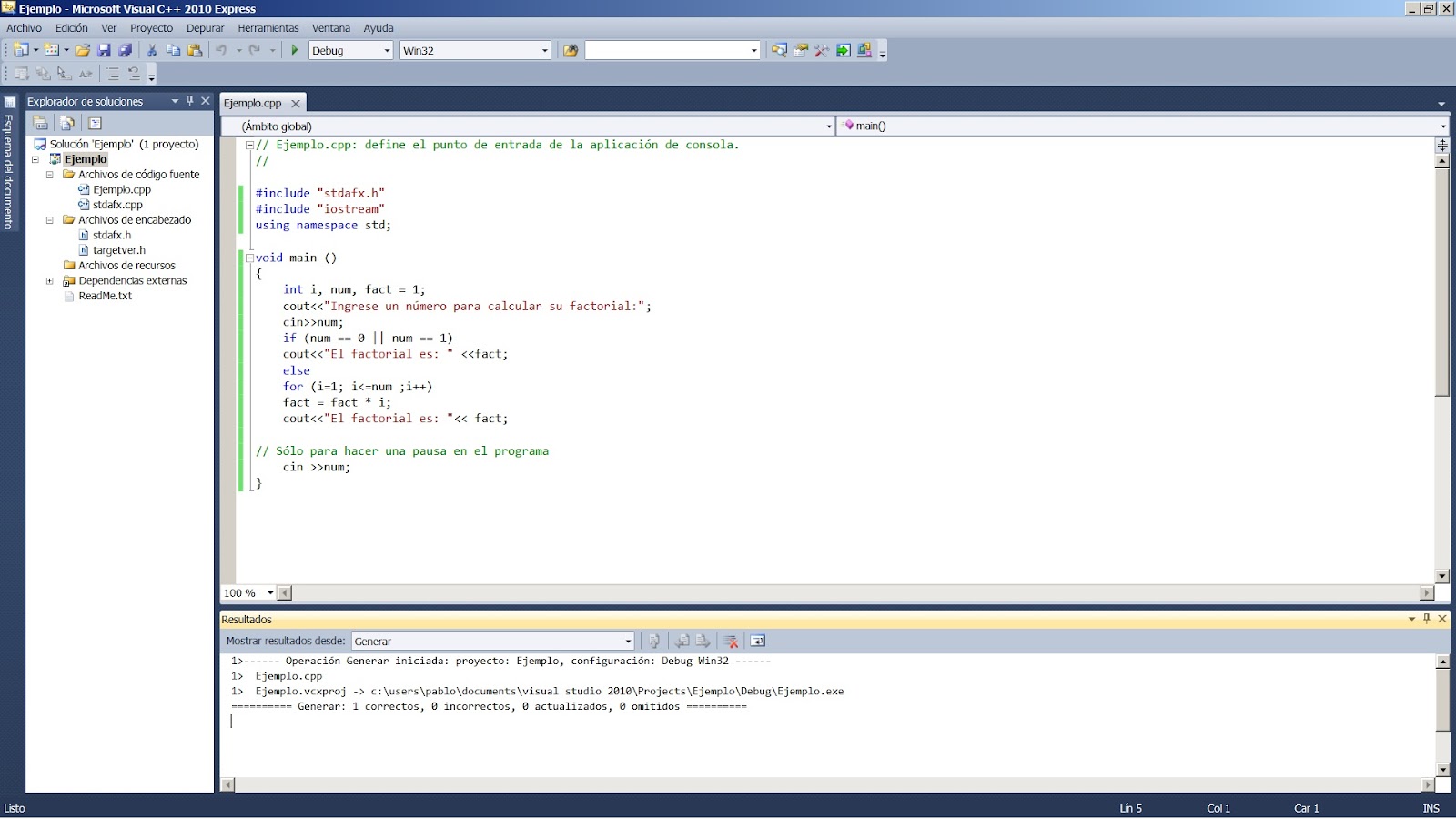 Curso de C++: 0.2 Escribir programas en Visual C++