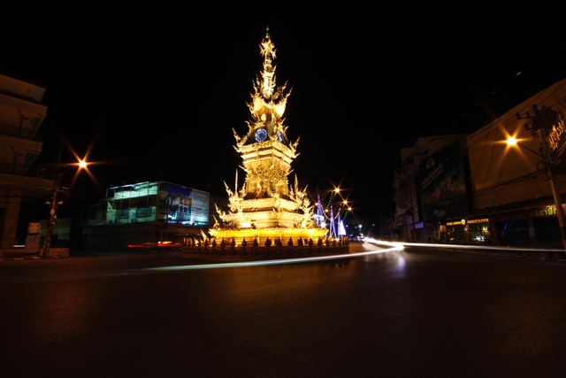 The Golden Clock Tower of Chiang Rai, Thailand